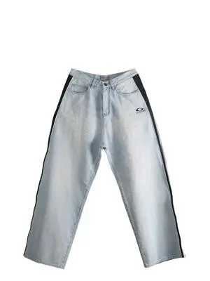 Balenciaga Wide Leg Pants With Contrast Piping - Blue