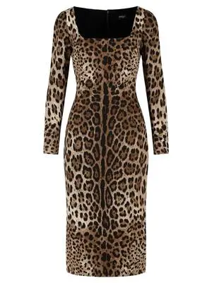Dolce & Gabbana Animal Print Midi Dress - Multicolor