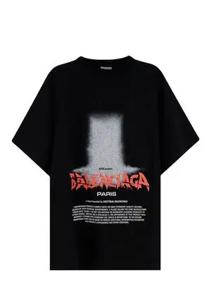 Balenciaga The Door Cotton T-shirt - Black