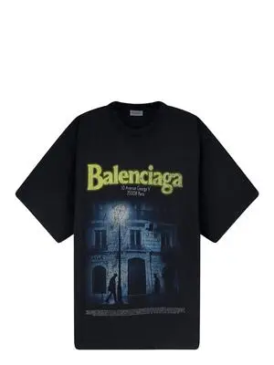 Balenciaga Balenciaga Oversized Cotton T-Shirt With Front Logo Print Multicolor