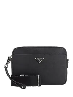 Prada Saffiano Leather Bandoliera Shoulder Bag - Black
