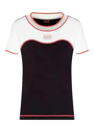 EA7 Colour-block Panelled T-shirt - Black