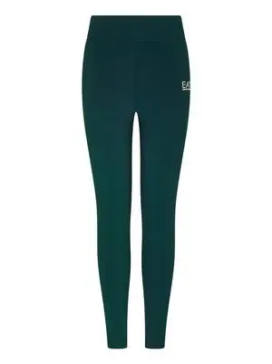 EA7 High-waisted Logo-print Leggings - Green