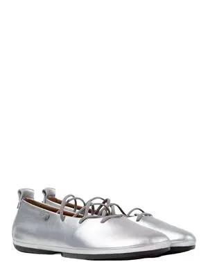 Camper Right Nina Lace-up Ballet Flats - Silver