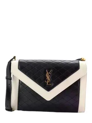 Saint Laurent Gaby Envelope Satchel Quilted Leather Crossbody Bag - Black