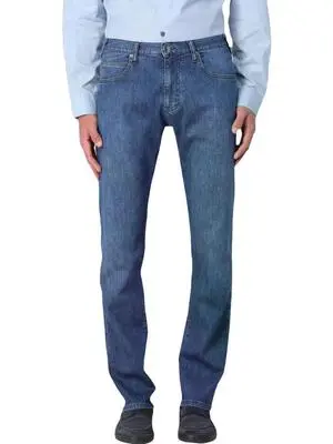 Emporio Armani Logo Plaque Jeans - Blue