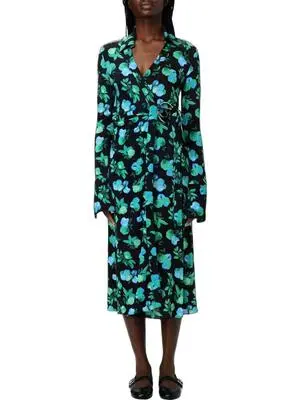 Coperni Floral-print Midi Dress - Black