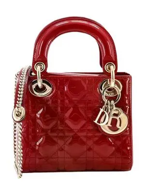 Dior Lady Chain Bag Mini Satchel - Red