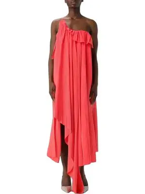 Alexander McQueen Asymmetric Ruffled One-shoulder Dress - Orange