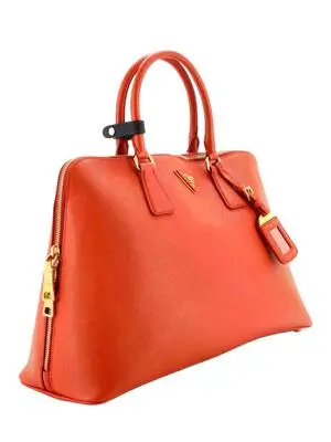 Prada Saffiano Leather Large Handbag - Orange