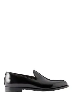 Brunello Cucinelli Evening Glossed Leather Loafers - Black
