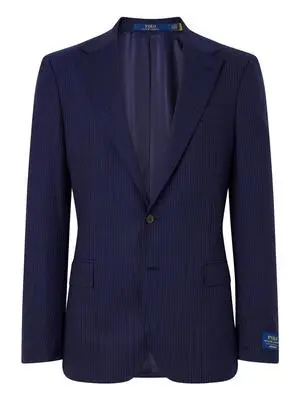 Polo Ralph Lauren Pinstriped Wool-blend Suit Jacket - Blue