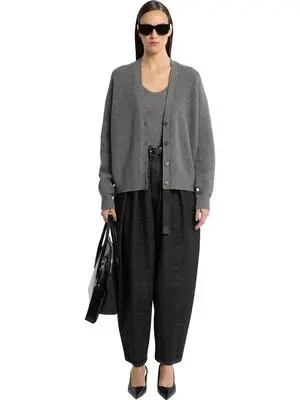 Michael Kors Ribbed Cashmere Cardigan - Grey