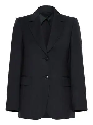 Max Mara Single-breasted Woollen Cloth Jacket - Navy