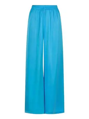 PARAMIDONNA Safara Elasticated Wide-leg Trousers - Blue