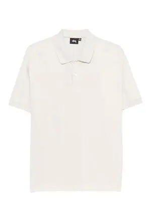 StÜssy Logo-embroidered Polo Shirt - Neutrals