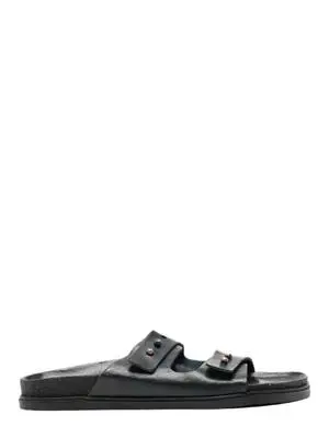 BRADOR Leather Flat Sandals - Blue