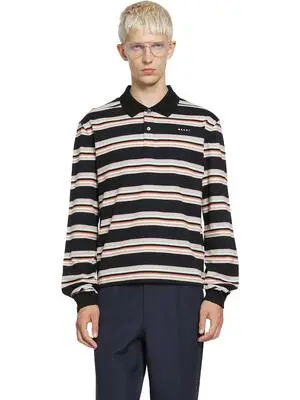 Marni Striped Cotton Polo Shirt - Multicolor