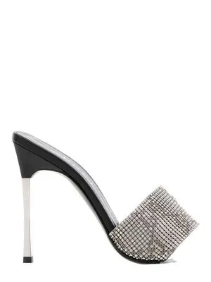 Gucci Embellished Fabric Mules - Silver