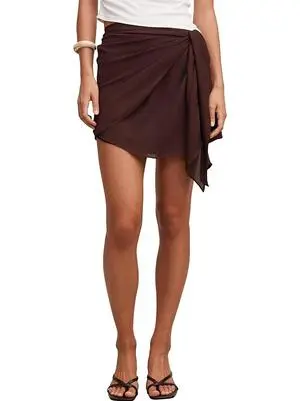 EVER NEW Ever New Isobel Tie Mini Skirt Chocolate