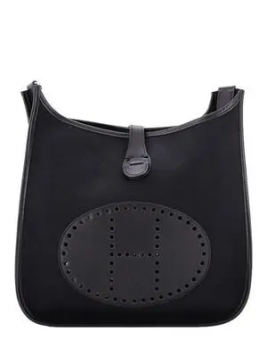 Hermès Gm Evelyne Bag Gen I Toile And Leather - Black