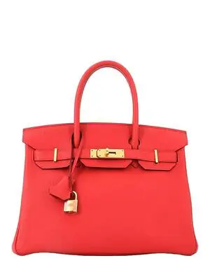 Hermès Birkin 30 Handbag Red Togo With Gold Hardware Geranium