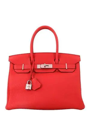 Hermès Birkin 30 Handbag Red Togo With Palladium Hardware - Geranium
