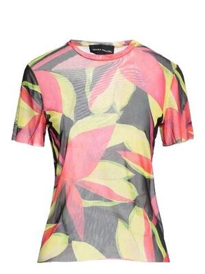 LOUISA BALLOU LOUISA BALLOU Fuchsia Floral-Print Mesh T-Shirt Fuchsia