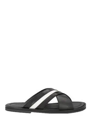 Bally Leather Two-tone Slides - Black