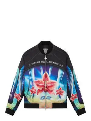 CASABLANCA Casablanca Paris Orchid Racer Printed Silk Bomber Jacket