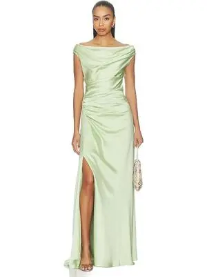 Simkhai Elinne Short Sleeve Gown - Leaf