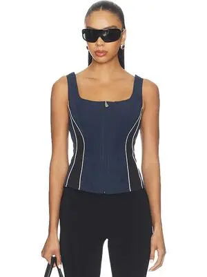 Simkhai Aya Bustier Top In Navy - Midnight Multi