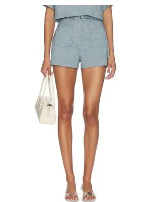 Matthew Bruch Belted Pocket Short - Denim