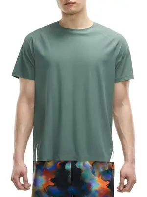 PELOTON Run Interlock Stride Short Sleeve T-shirt - Soft Olive