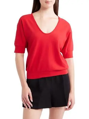 ARTLESS FOREVER Logan Scoop Neck Top - Cherry