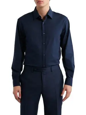 DANIEL HECHTER Modern Fit Solid Knit Cotton Dress Shirt At Nordstrom
