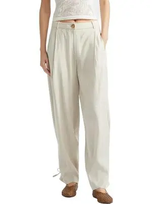 TOCCIN Elowen Wide Leg Linen Blend Pants - Desert