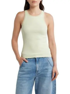 Hugo Boss Ribbed Stretch Cotton Tank - Cucumber