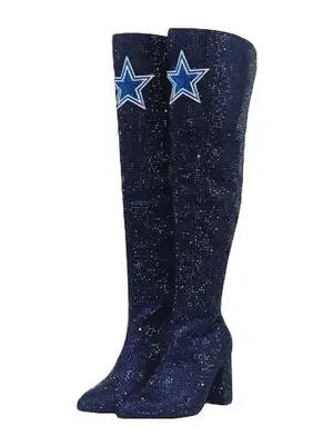 CUCE Dallas Cowboys Team Color Crystal Over-the-knee Boots - Navy
