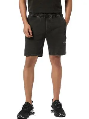 PLEIN SPORT Jogging Shorts With Cold Dye Effect - Black