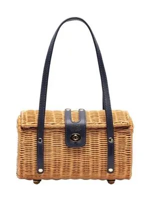FRANCES VALENTINE Woven Basket Bag - Navy