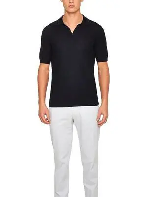 Orlebar Brown Horton Pique Tailored Fit Mercerised Cotton Polo Shirt - Night Iris