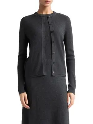 LISA YANG Lisa Yang Ribbed Cotton & Cashmere Cardigan