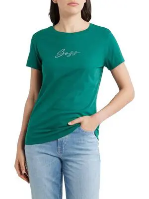 Hugo Boss BOSS Orange Crystal Logo Cotton Top Amazonite