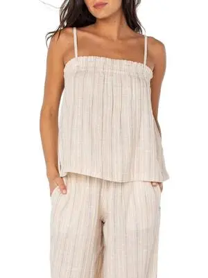 Roxy Offshore Stripe Cotton Camisole - Doeskin