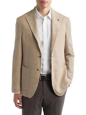 JACK VICTOR Hampton Knit Cotton & Linen Sport Coat - Tan