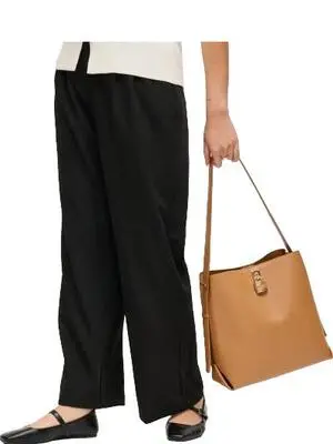 URBAN EXPRESSIONS Caroline Hobo Bag With Statement Lock Hardware - Camel