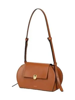 NOIRGAZE Fei Shoulder Bag With Gold Tone Lock Closure - Tan