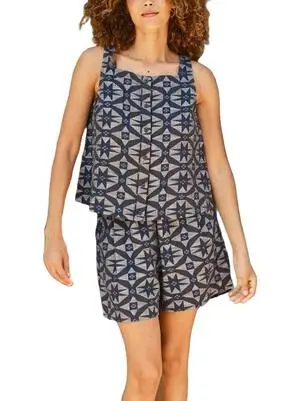 Ace & Jig Ace & Jig Anu Square Neck Button-Up Tank Compass