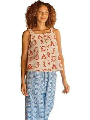 Ace & Jig Ace & Jig Anu Square Neck Button-Up Tank Monogram